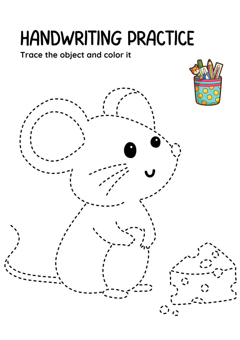 Best Tracing and Colour It Sheets for Preschooler 50 Pages, Instant ...