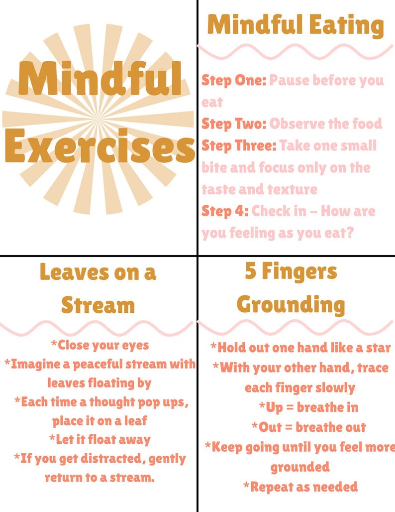 DBT Mindfulness Flashcards – Printable Mental Health Coping Skills for ...