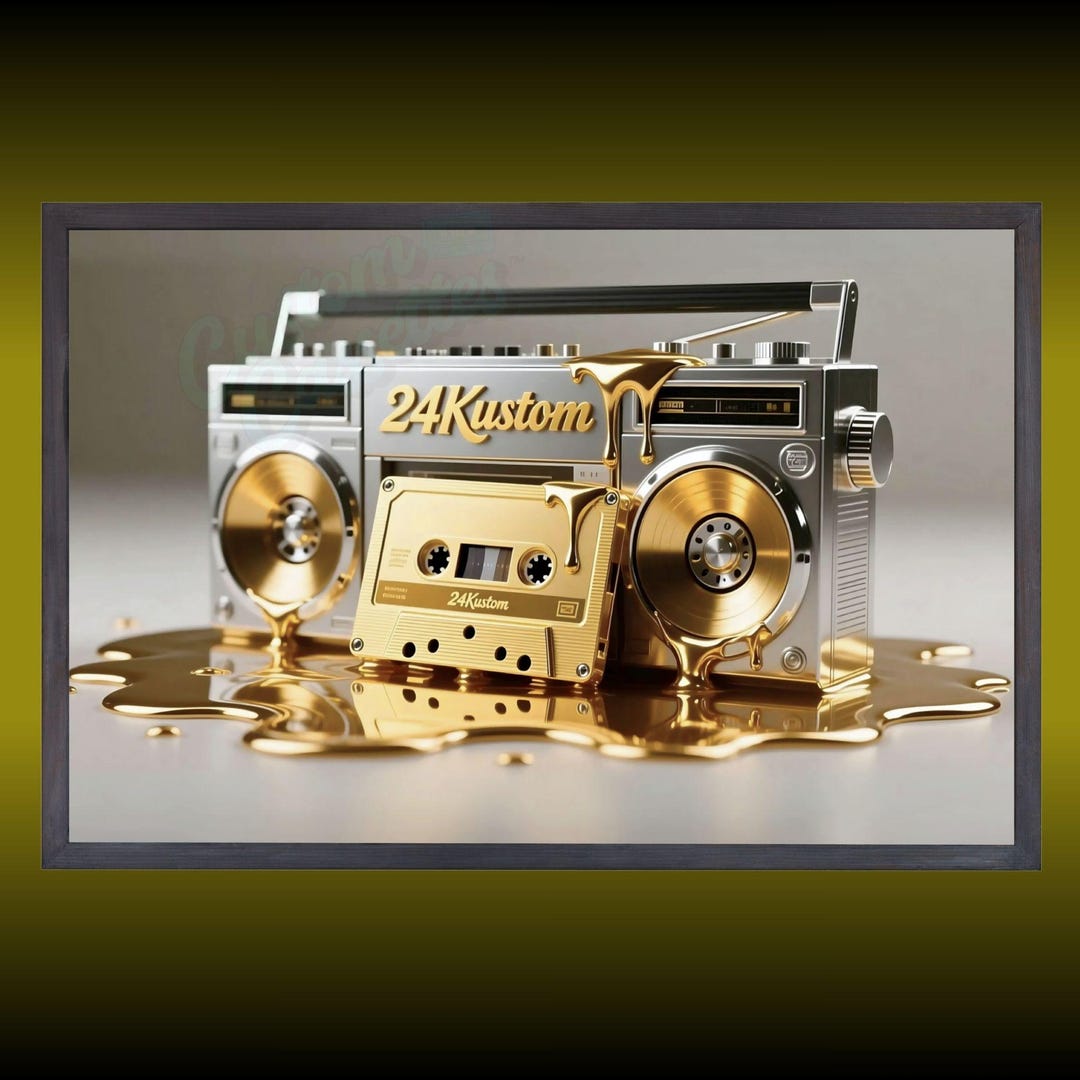 Cassette Tape and Boombox Vintage Cassette Tape Wall Art | Digital ...
