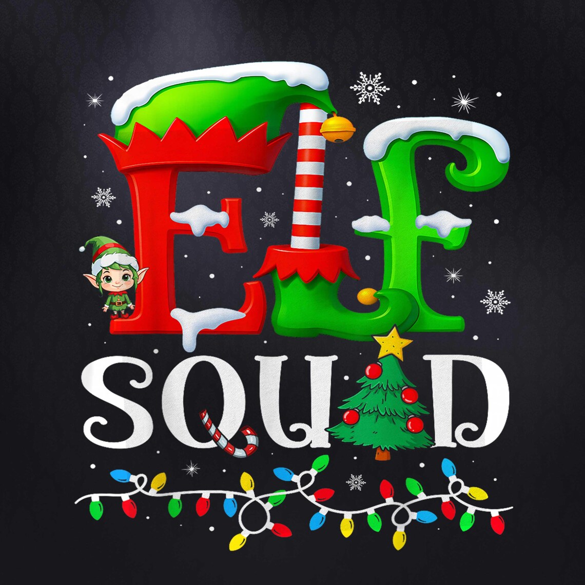 Elf Squad Shirt PNG, Funny Christmas , Matching Family Xmas Team ...