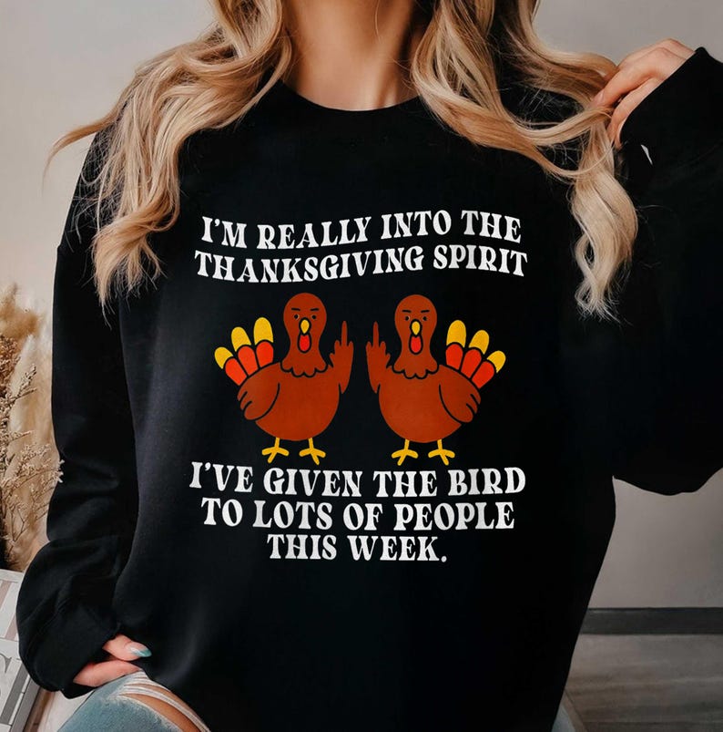 Funny Turkey Middle Finger PNG - Adult Sarcastic Thanksgiving Quote T ...