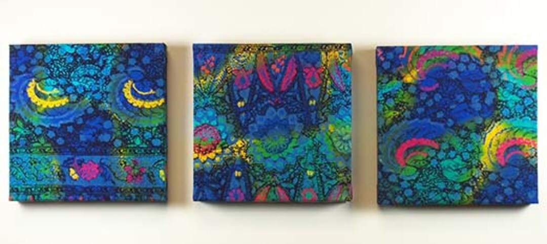 Batik Fabric Covered Artist Canvas Triptych - Etsy