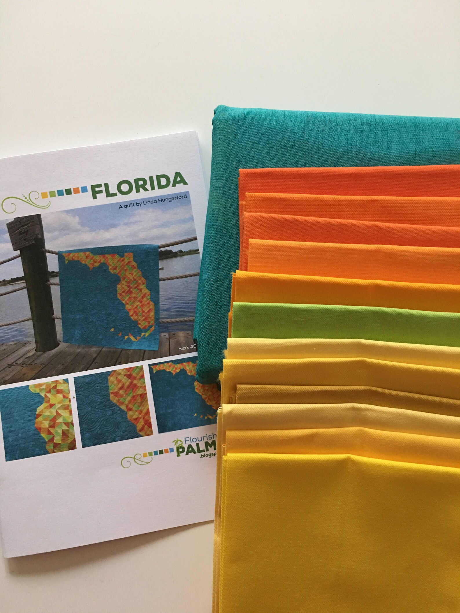 Florida Quilt PRINT Pattern and FABRIC KIT by Linda Hungerford - Etsy