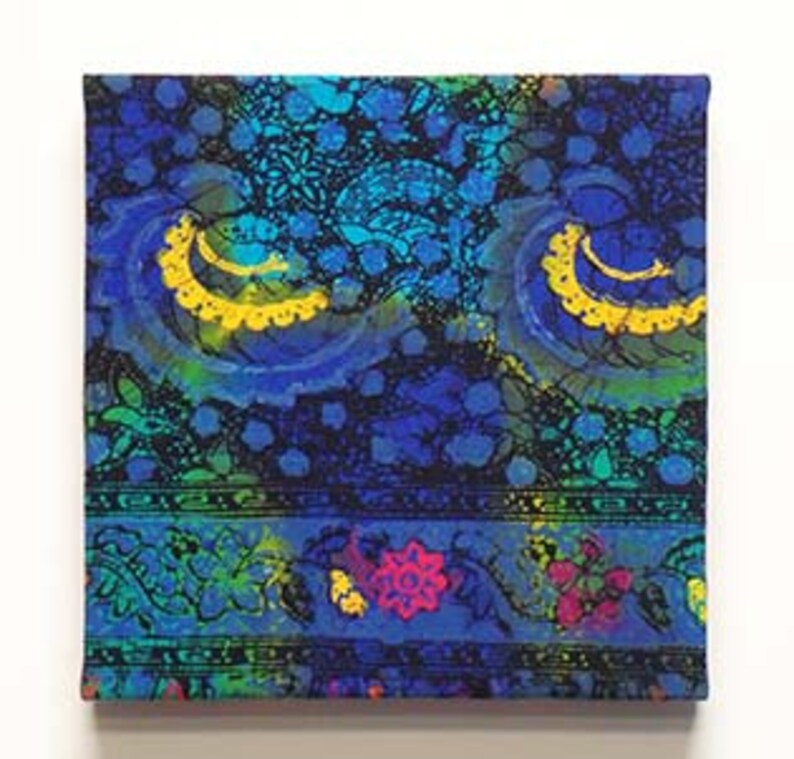 Batik Fabric Covered Artist Canvas Triptych | Etsy