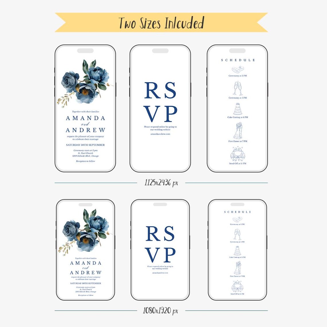 Editable Corjl Template for Wedding Invitation, Electronic Wedding ...