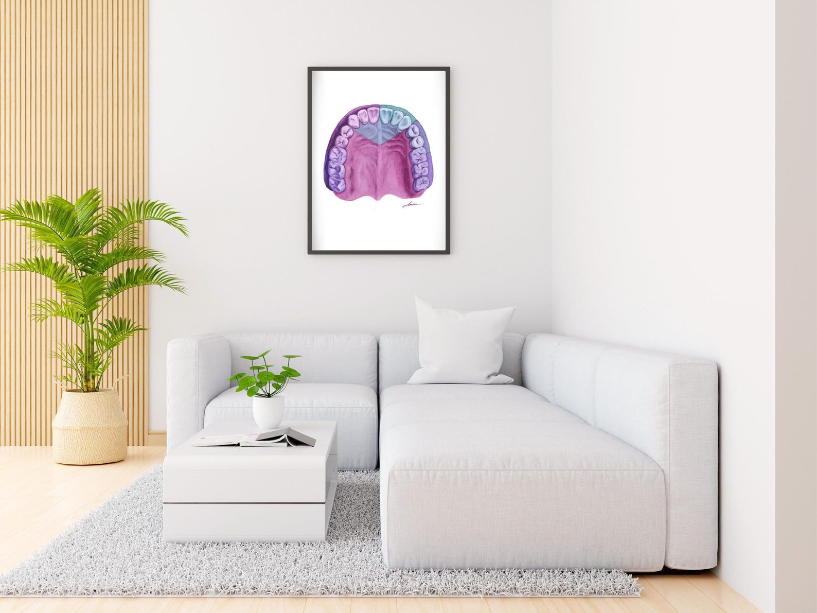 Dental Art Print: Pink Maxillary Nerve Blocks Watercolor - Dentist ...