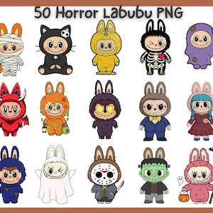50 Halloween Labubu Png Clipart, Horror Labubu Png, Cute Spooky Labubu ...