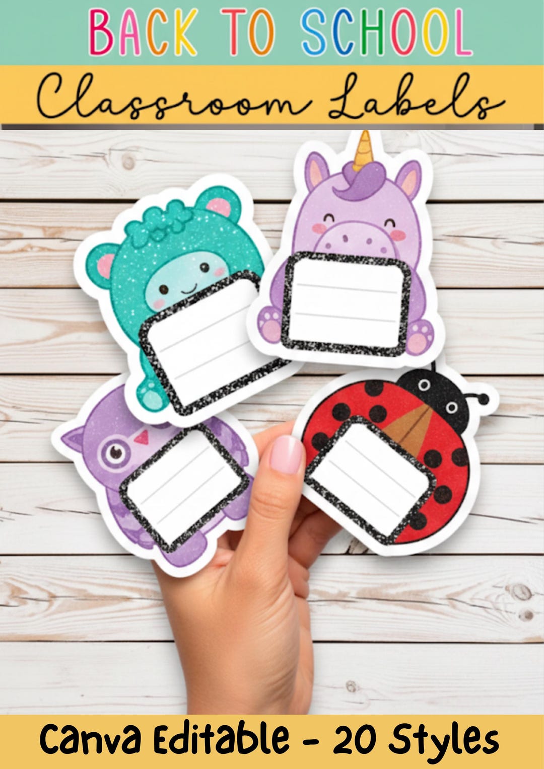 Classroom Labels: Back to School Name Tags, Canva Template (instant ...