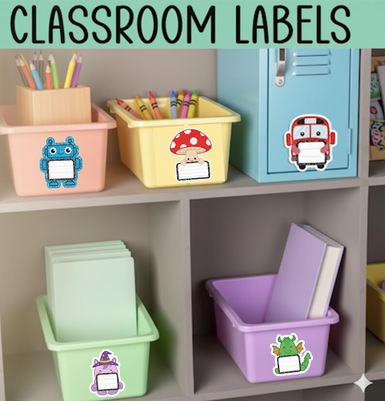 Classroom Labels: Back to School Name Tags, Canva Template (instant ...