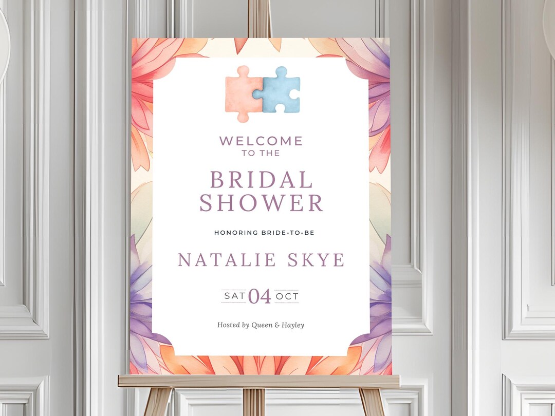 The Perfect Pair Bridal Welcome Sign, Pastel Colors Bachelorette Party ...