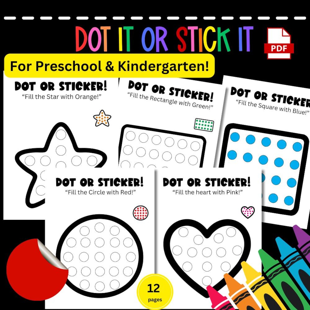 Shape Dot Marker and Dot Sticker Activity Pages for Kids | 12 Printable ...