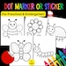 Insects Dot Marker and Dot Sticker Activity Worksheet for Kids | 12 ...