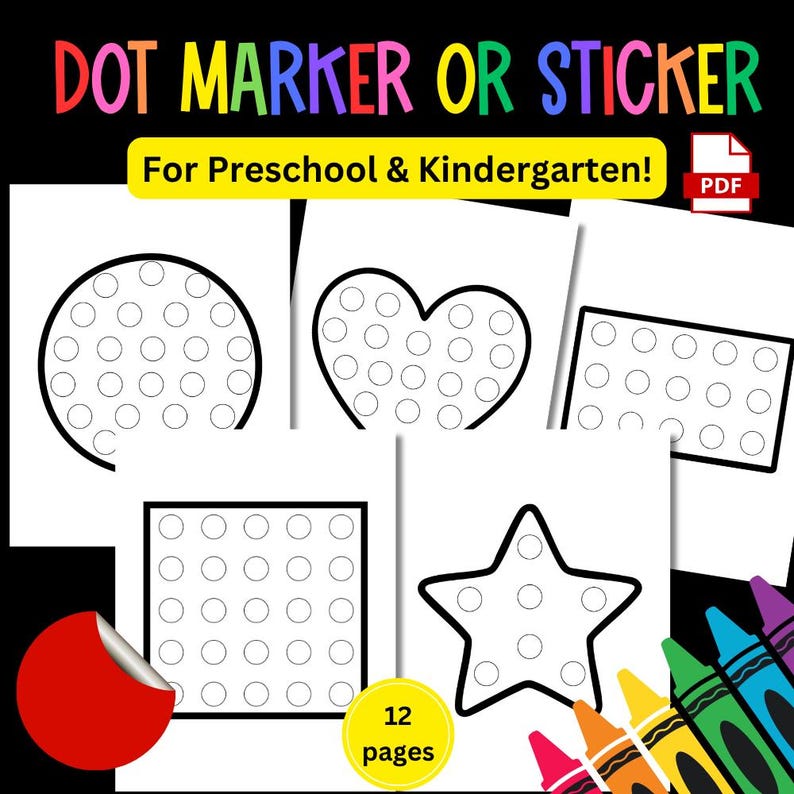 Dot Marker Shapes Worksheets for Kids | Circle, Triangle, Square, Star ...