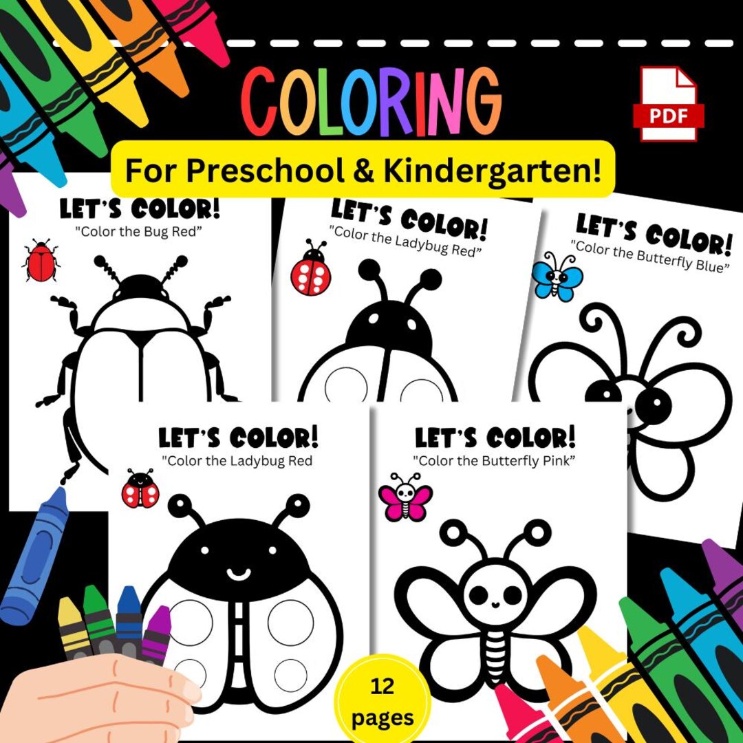 Bold Insect Coloring Pages for Kids | 6 Bugs, 12 Easy Printables ...