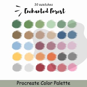 Enchanted Forest Procreate Color Palette for iPad 30 Assorted Colors ...