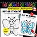 Insects Dot Marker and Dot Sticker Activity Worksheet for Kids | 12 ...