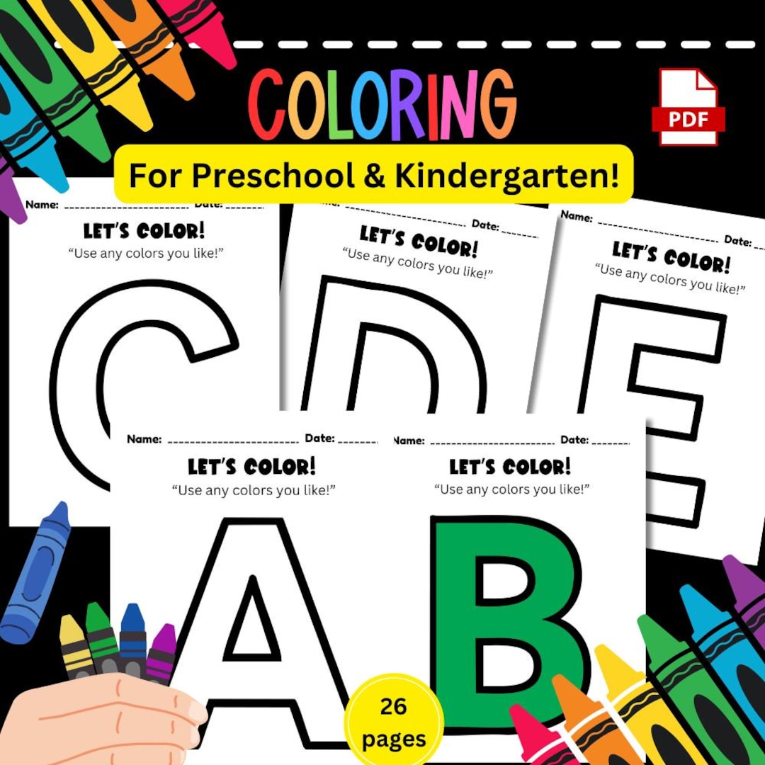 Alphabet A to Z Coloring Pages for Kids | ABC Letter Activity Printable ...