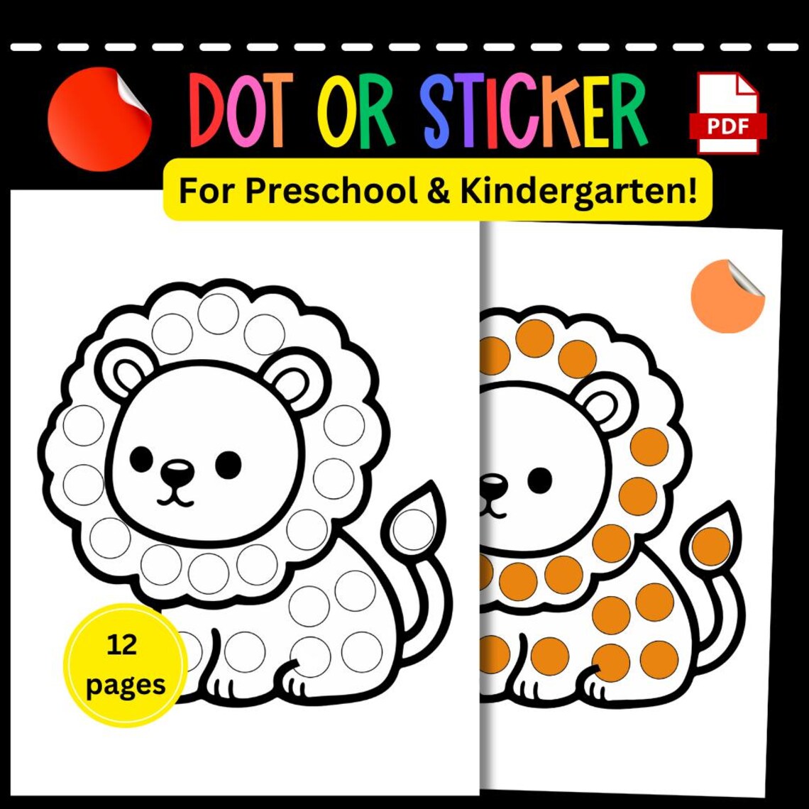 Safari Animal Dot Marker, Sticker, and Fingerprint Activity for Kids ...