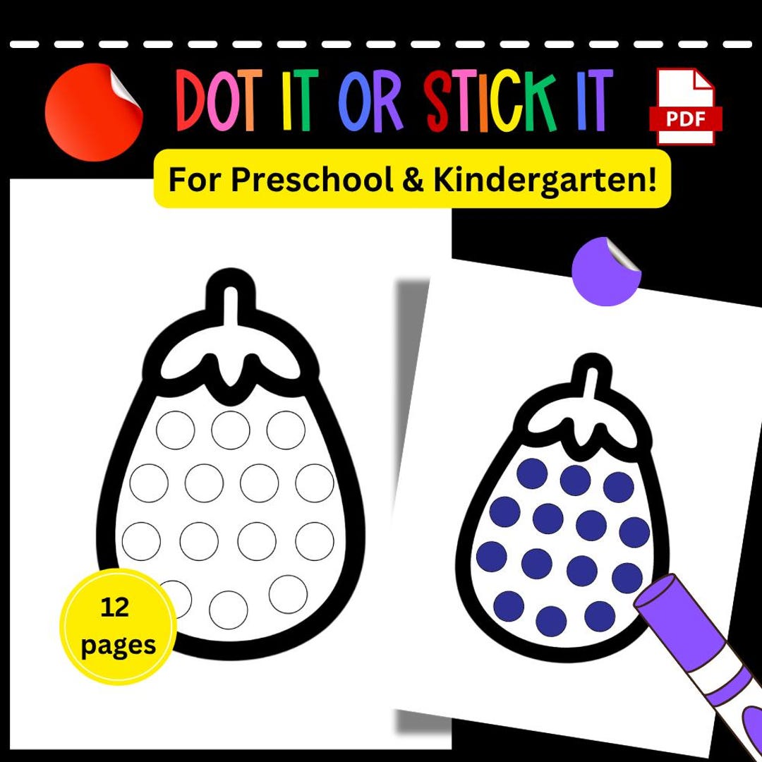 Vegetable Dot Marker Worksheets for Kids – 12 Printable PDF Pages for ...
