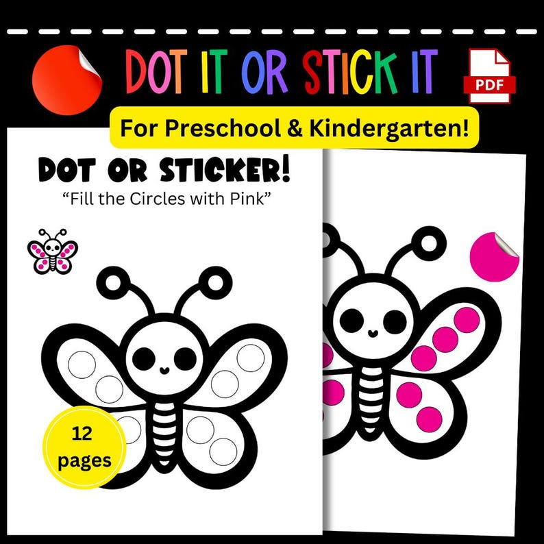 Insects Dot Marker & Dot Sticker Worksheets for Kids | 12 Printable PDF ...