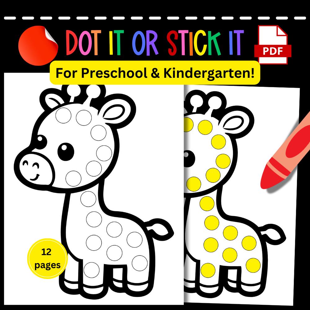 Safari Animal Dot Marker, Sticker, and Fingerprint Activity for Kids ...