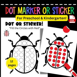 Insects Dot Marker & Dot Sticker Worksheets for Kids | 12 Printable PDF ...