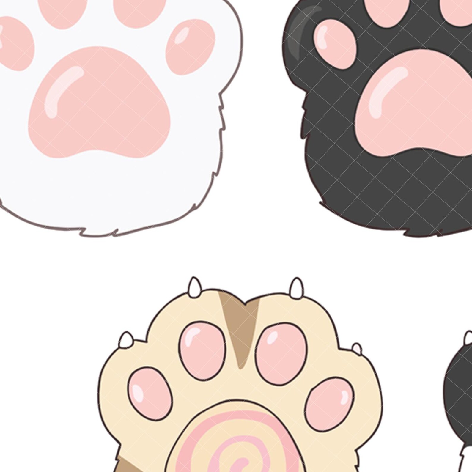 Hand Drawn Cat Paw Clipart Set – PNG | 10 Furry Designs - Etsy