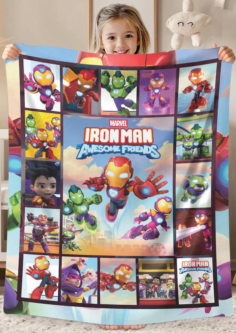 Iron Man and His Awesome Friends Blanket, MCU Iron Man Blanket ...