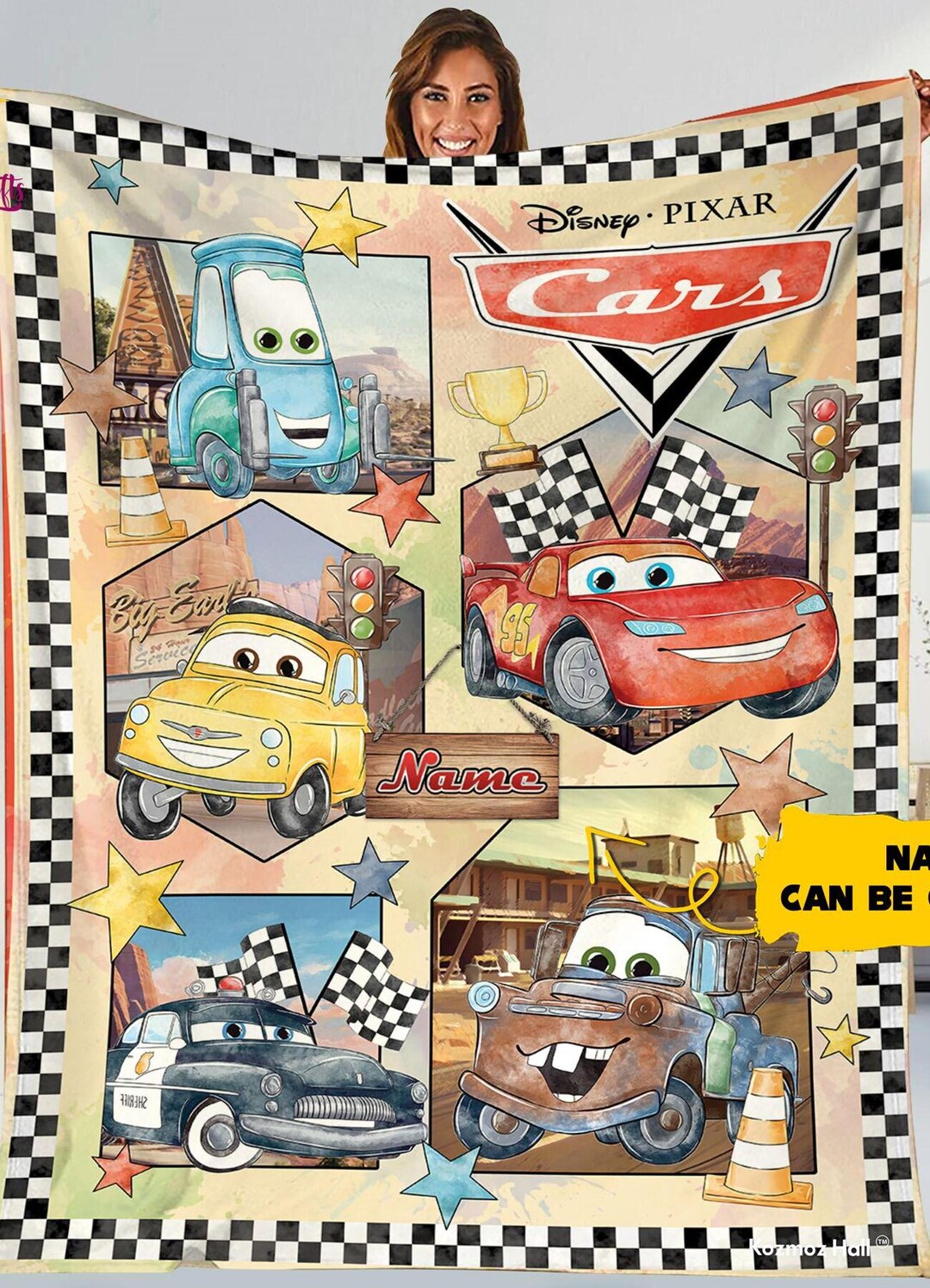 Personalization Cars Lightning Mcqueen Fleece Blanket, Disneyland ...