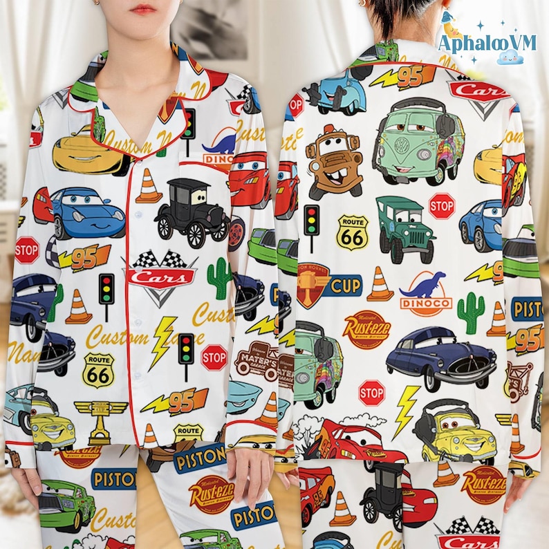 Custom Lightning Mcqueen Cars Movie Pajama Set, Lightning Mcqueen Cars ...