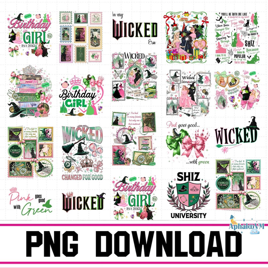 Wicked Change for Good 2025 Bundle Png, Witch Pink and Green, Defy ...