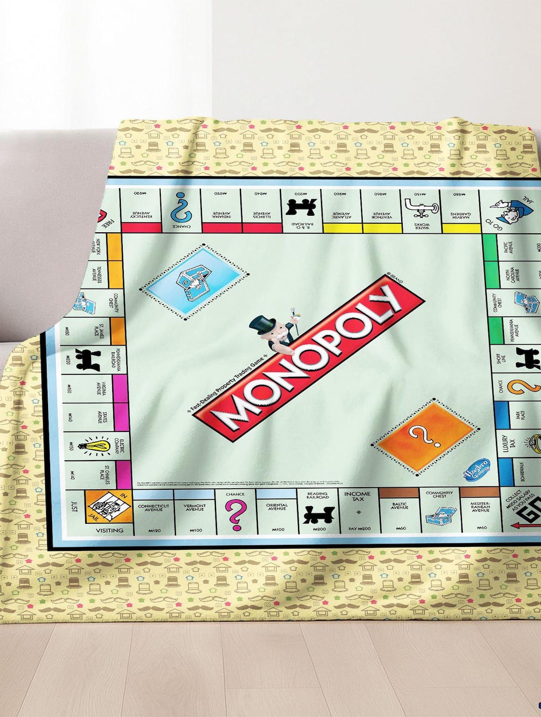 Board Game Monopoly Blanket, Monopoly Fleece Blanket, Monopoly Board ...