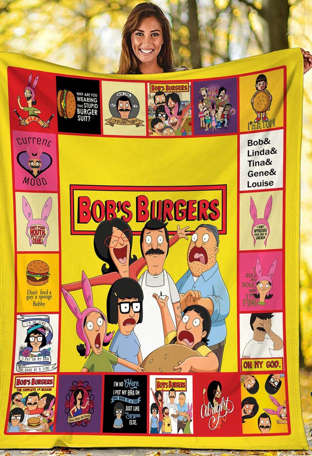 Bob's Burgers Fleece Blanket, Bob's Burgers Family Throw Blanket for ...