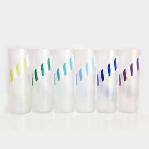 Libbey Frosted Candy Stick Zombie Glasses, Set of 6 Tall Drinking ...