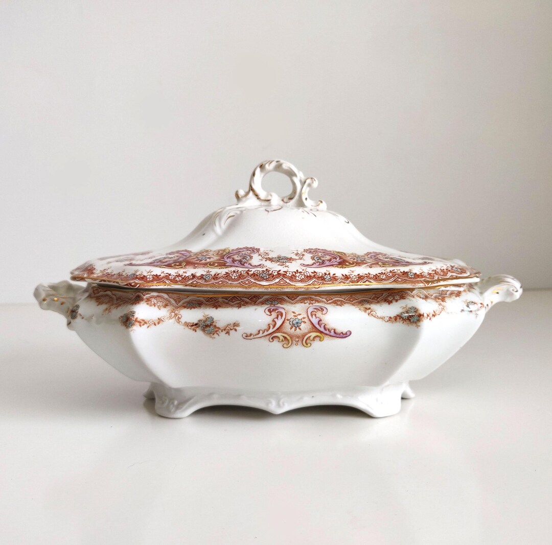 1890s T & R Boote Waterloo Potteries Milan Soup Tureen or Vegetable ...