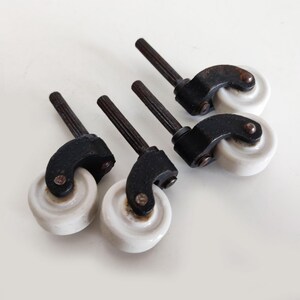 Antique Porcelain Caster Wheels - Set of 4 Furniture Casters - Iron ...