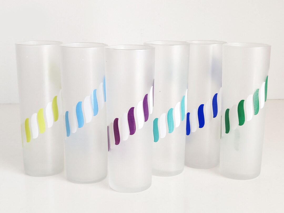 Libbey Frosted Candy Stick Zombie Glasses, Set of 6 Tall Drinking ...