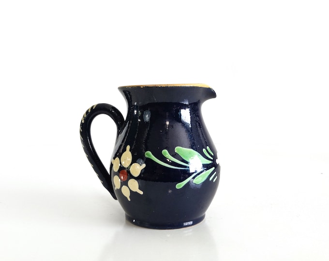 Soufflenheim Pottery Pitcher, French Alsace Hand Painted Pitcher ...