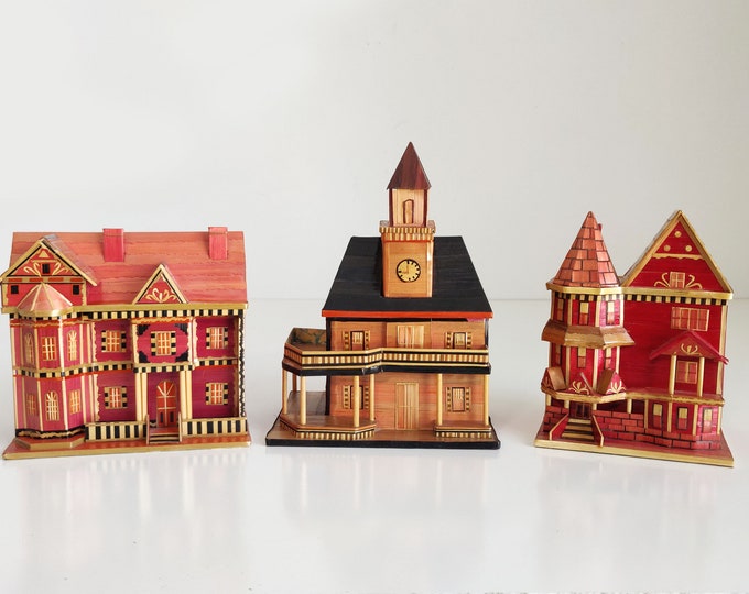 1970s Meow Reo Houses, Hand Made Wheat Straw Trinket Boxes - Etsy