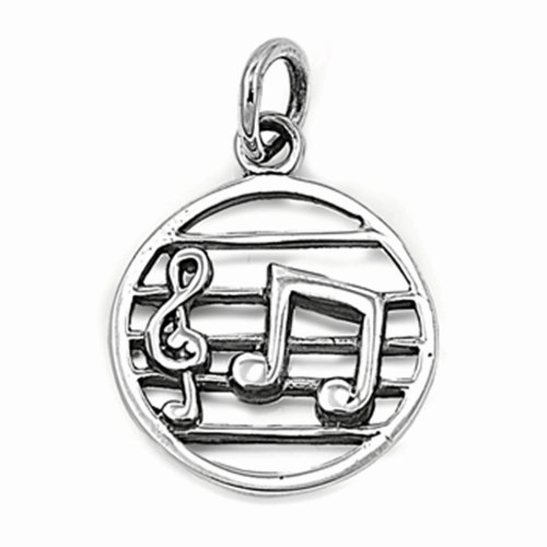 Small Sterling Silver Music Notes Charm / Pendant, 15mm Wide - Etsy