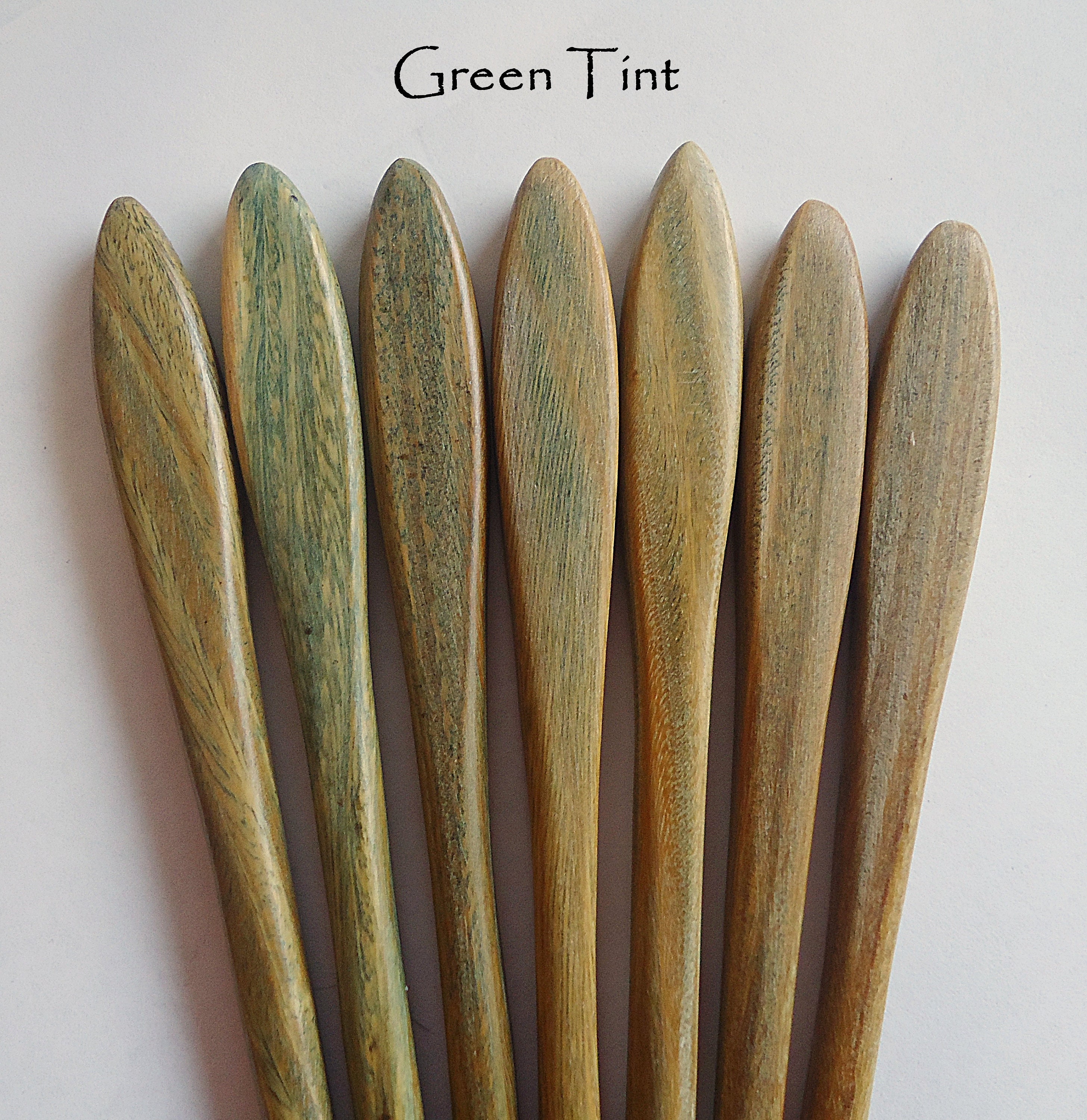 7 Inch Sturdy Wooden Hair Stick Paddles Brown and Green Tint | Etsy