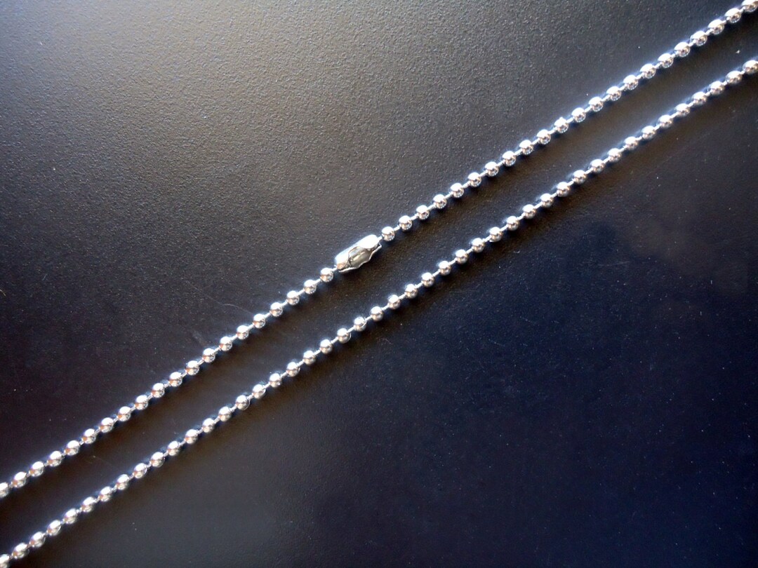 24 Inch Stainless Steel Ball Chain - 23.5" X 1.5mm Wide - 10 Finished ...