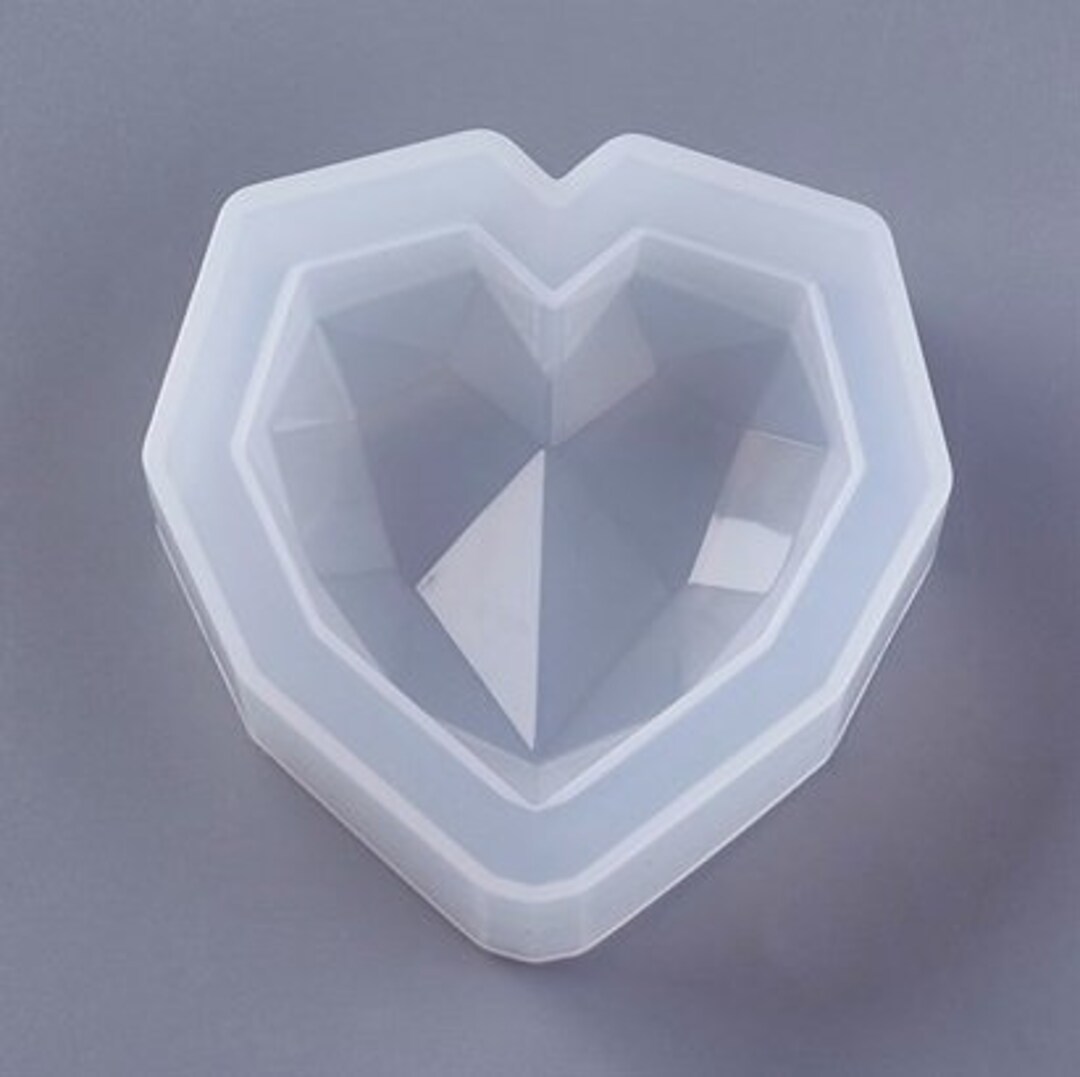 Silicone Molds for Epoxy Resin Crafts, Faceted Hearts, 3 Sizes: 64mm ...