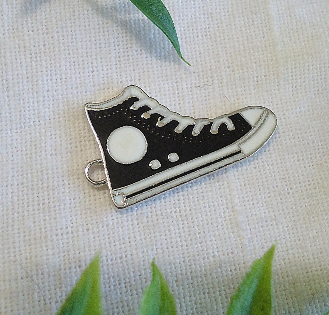 Black Converse Sneaker Charms / Pendants, Double Sided, Enameled - Etsy