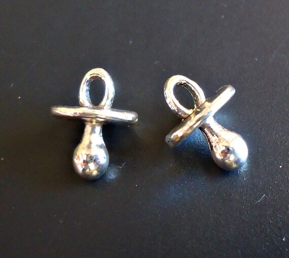 Silver Pacifier Charms 1/2 Tall Baby Shower Charms | Etsy