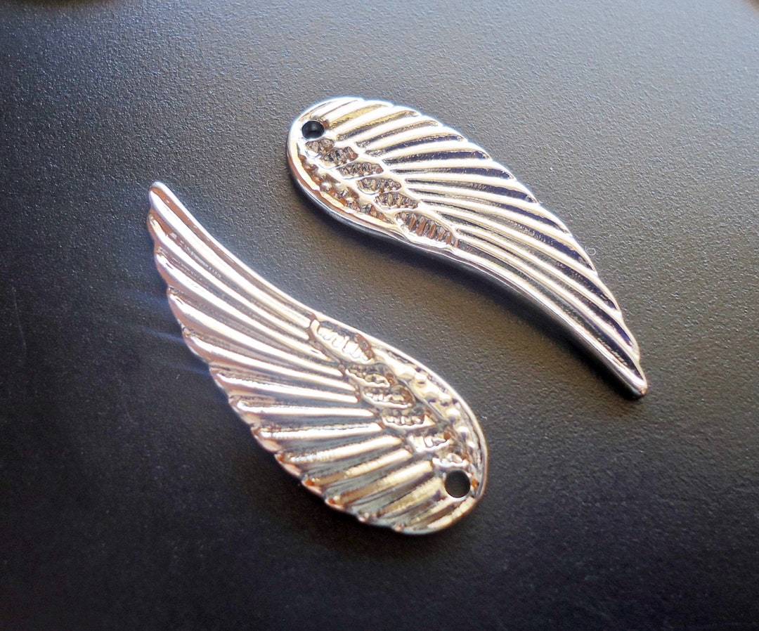Stainless Steel Angel Wings, 1.25" Tall, Set of 10 - Etsy