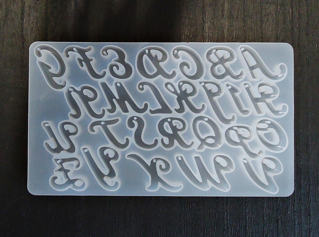 Silicone Mold, Epoxy Resin Mold, Cursive Letter Pendants, Cursive ...