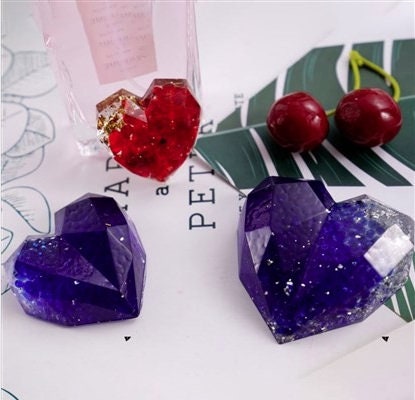 Silicone Molds for Epoxy Resin Crafts Facetted Hearts 2 - Etsy
