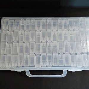Small Bead Storage - 64 Containers With Case - Seed Beads, Drills, Etc ...
