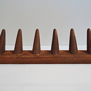 Wooden Ring Display, 6 Finger Ring Cones, 11 Wide, Brown or Weathered ...